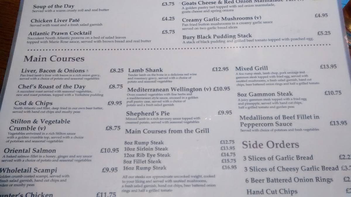 Menu at Stanley Arms Anderton pub & bar, Northwich