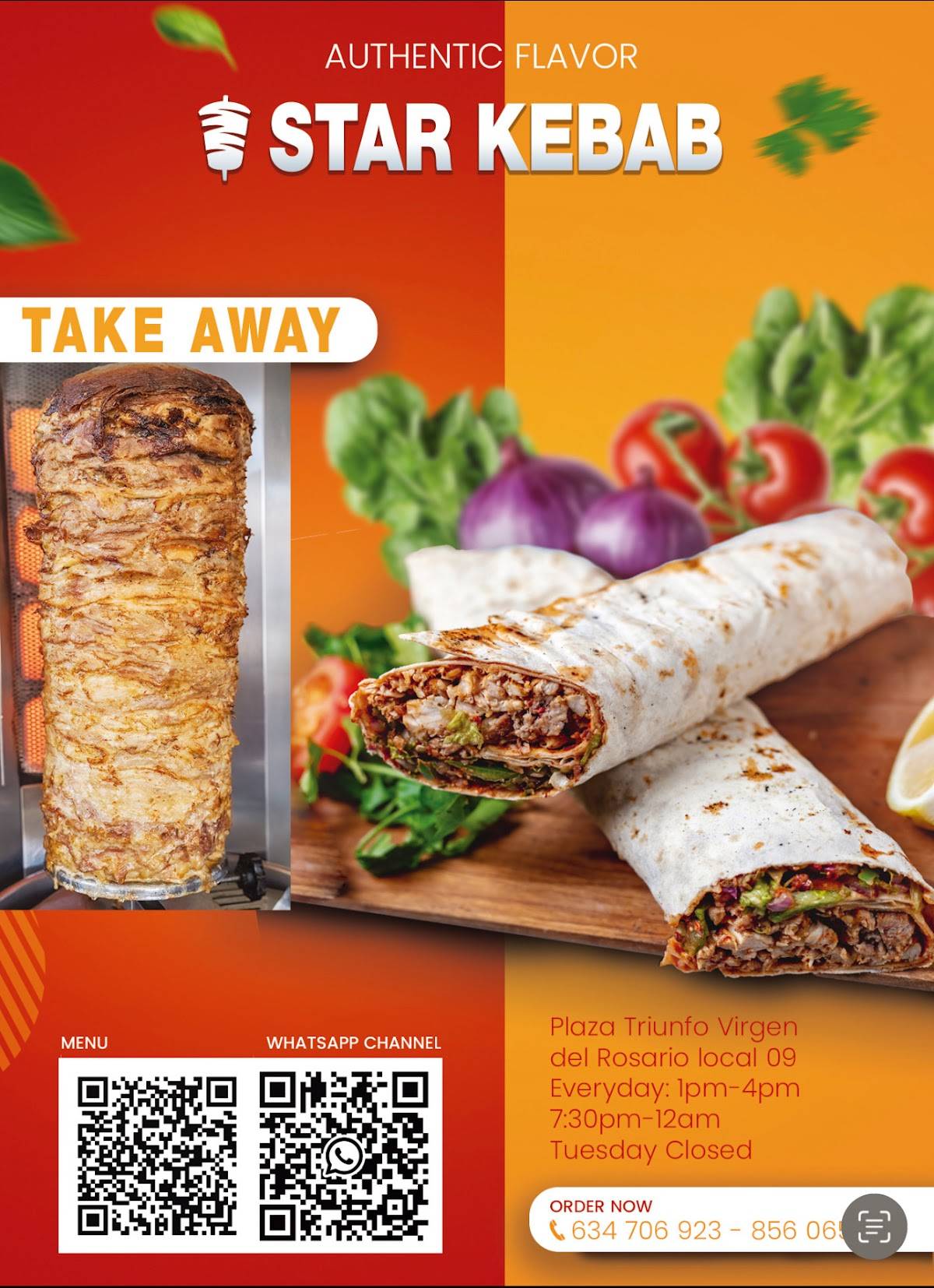 Menu at Star kebab rota restaurant, Rota