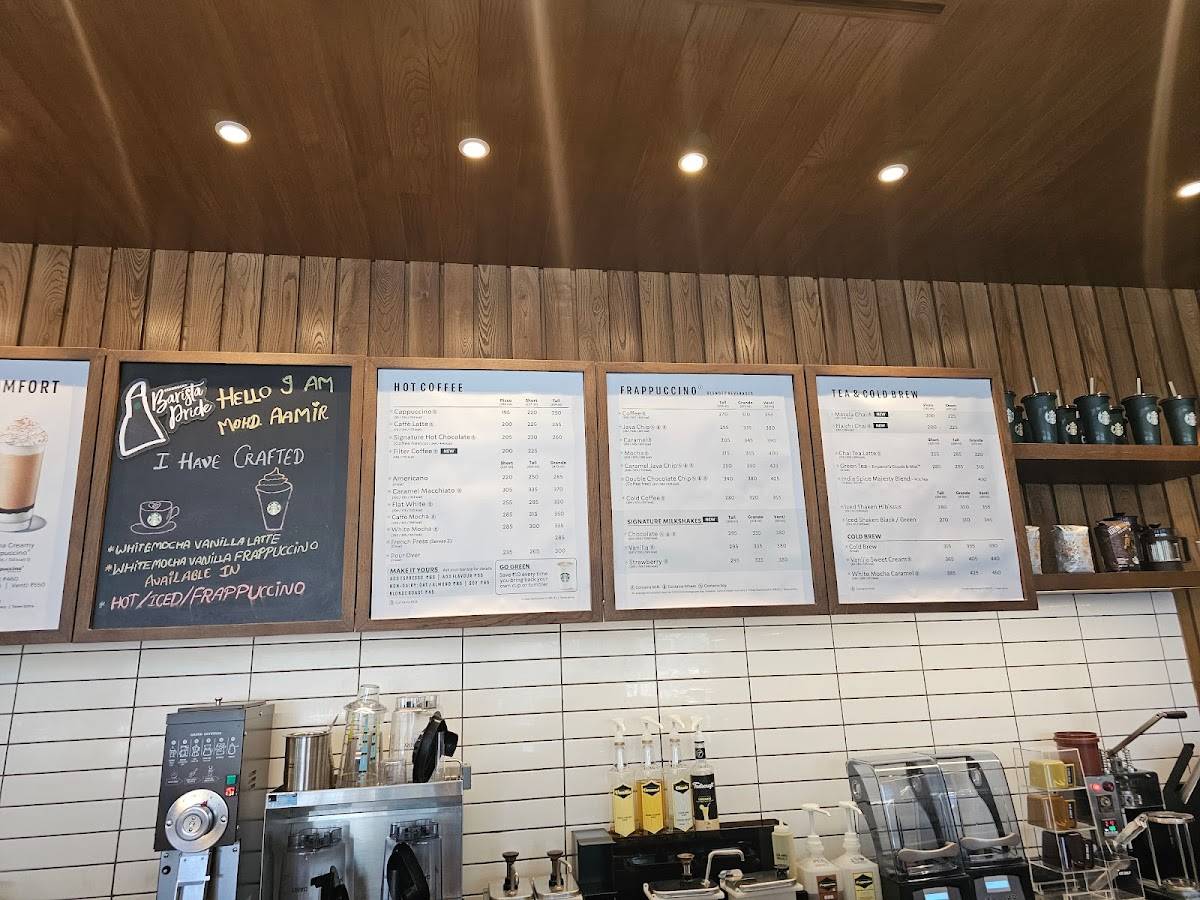 Menu at Starbucks, Meerut