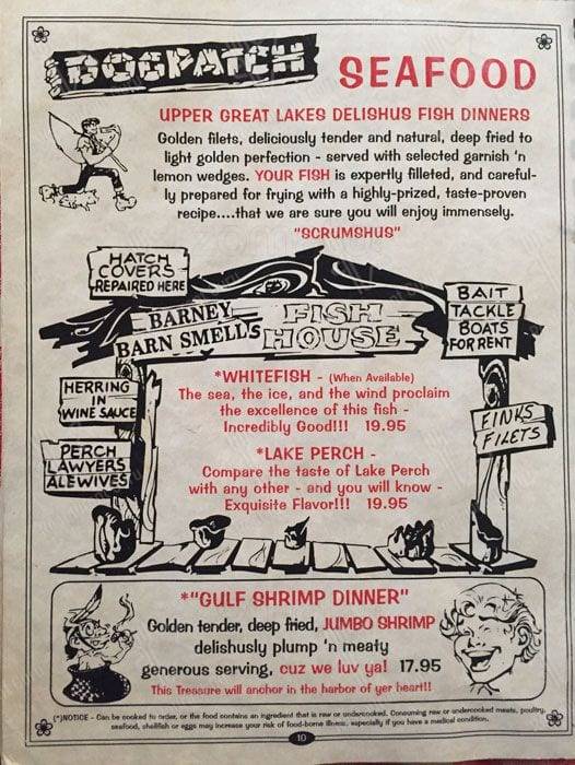 Menu at The Dogpatch Restaurant, Munising