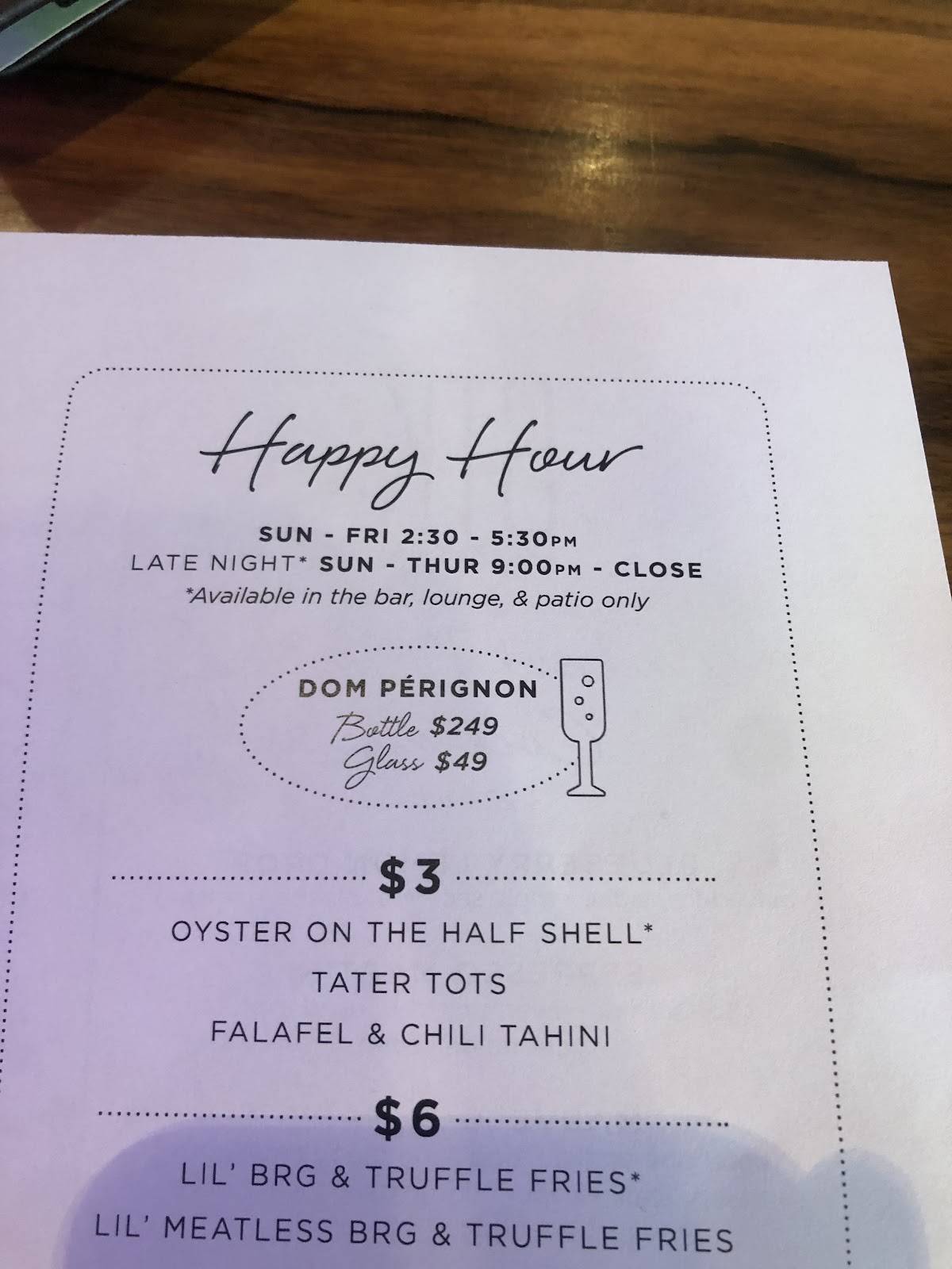 Menu at STK Steakhouse, Dallas