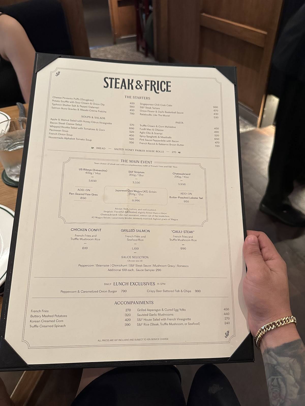 Menu at Steak & Frice pub & bar, Taguig