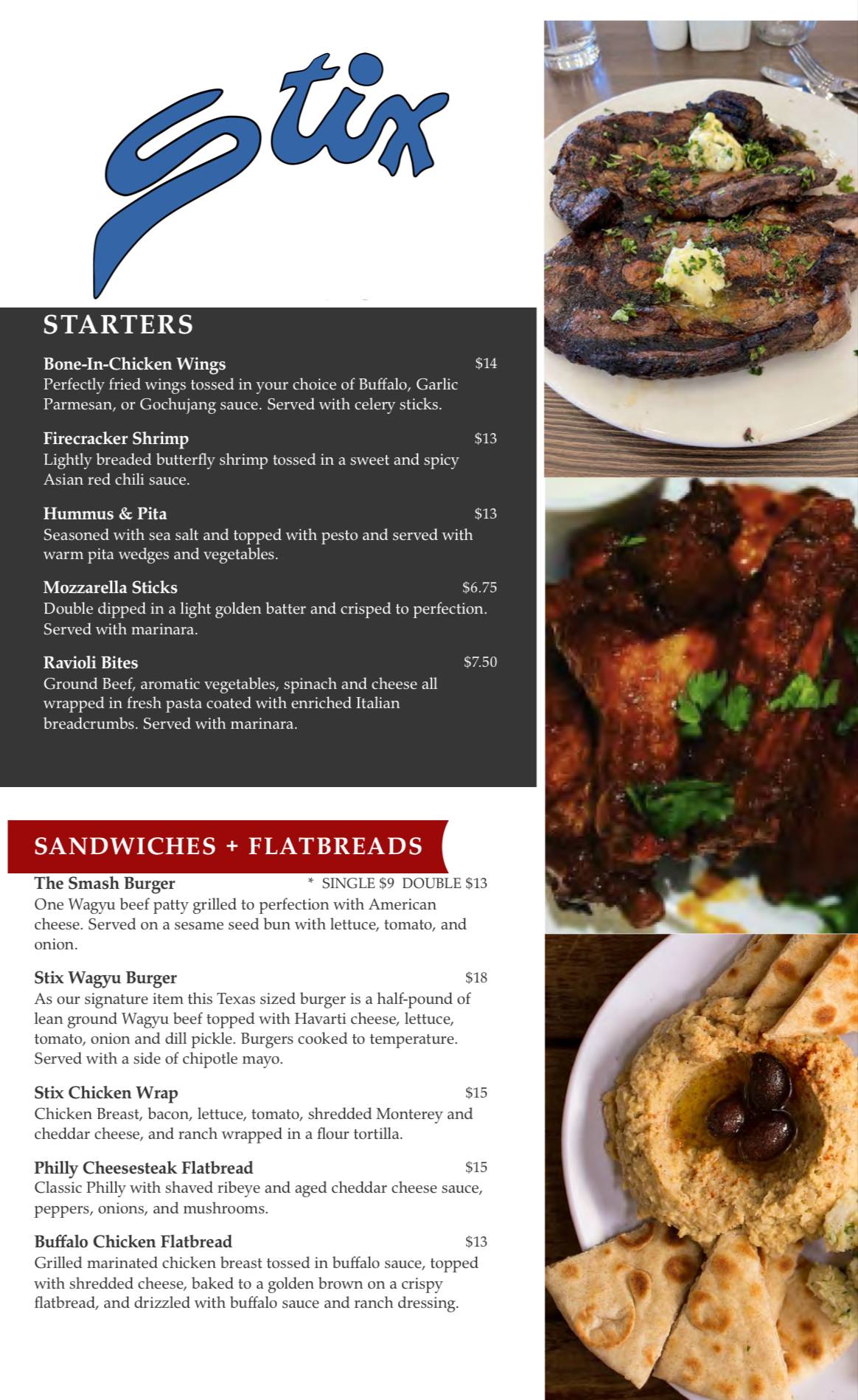 Menu at Stix Bar & Grille, Mattoon