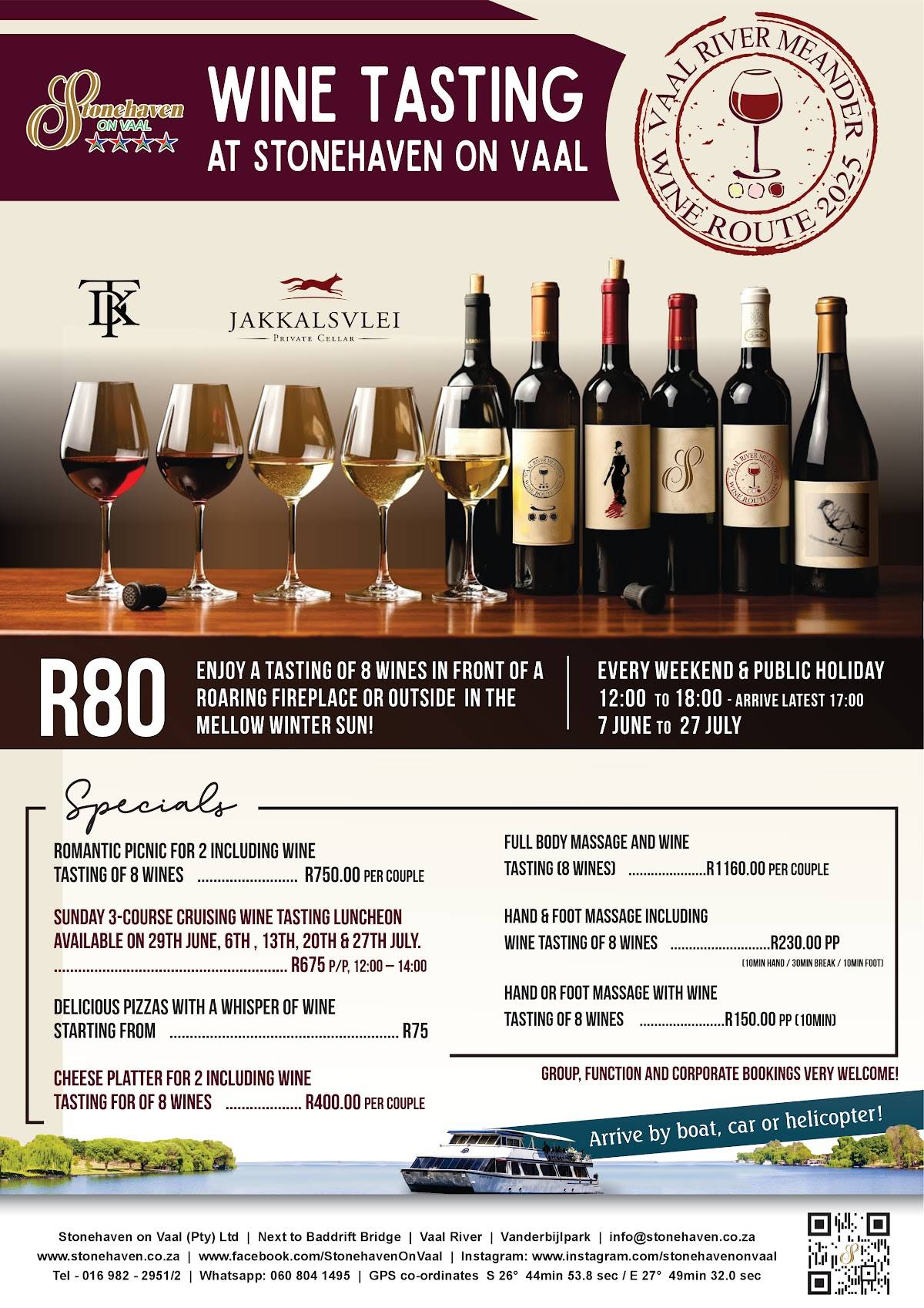 Menu at Stonehaven on Vaal restaurant, Vanderbijlpark
