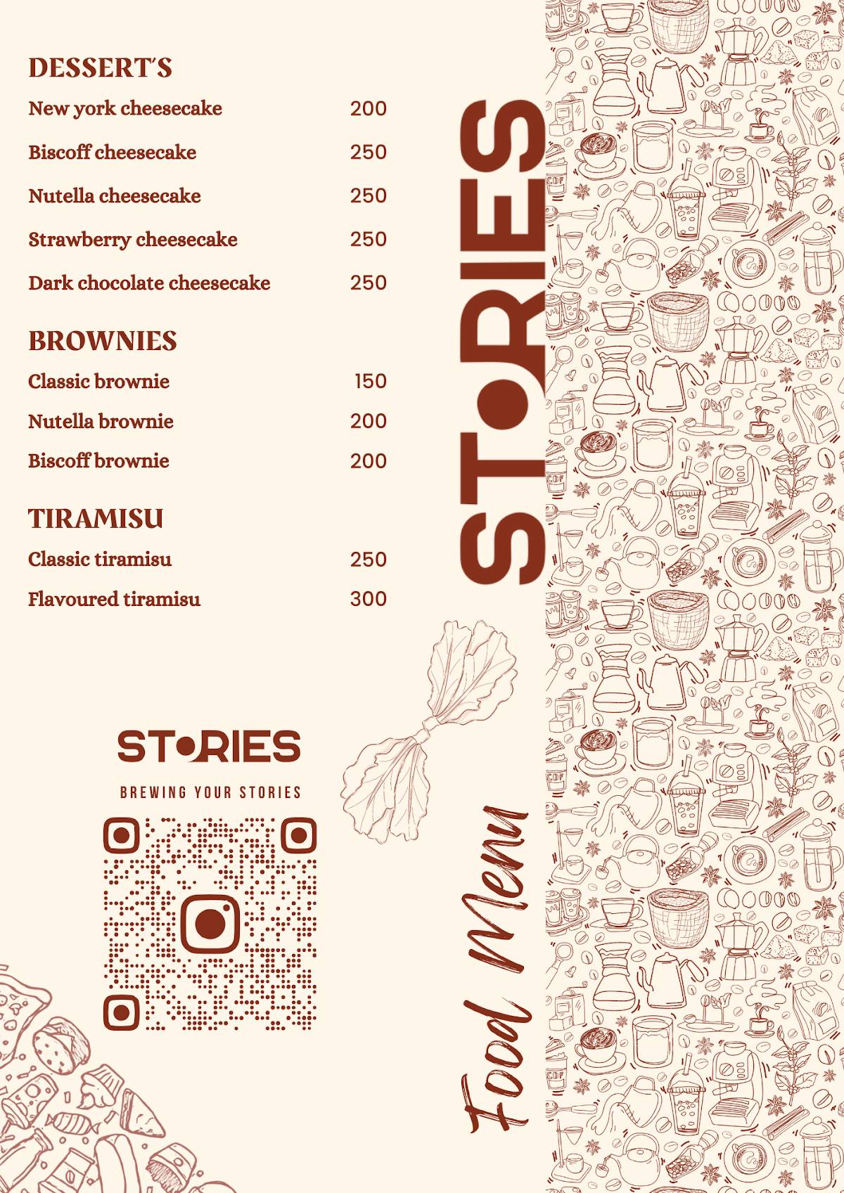 Menu at Stories Cafe, Surat, Stories Cafe