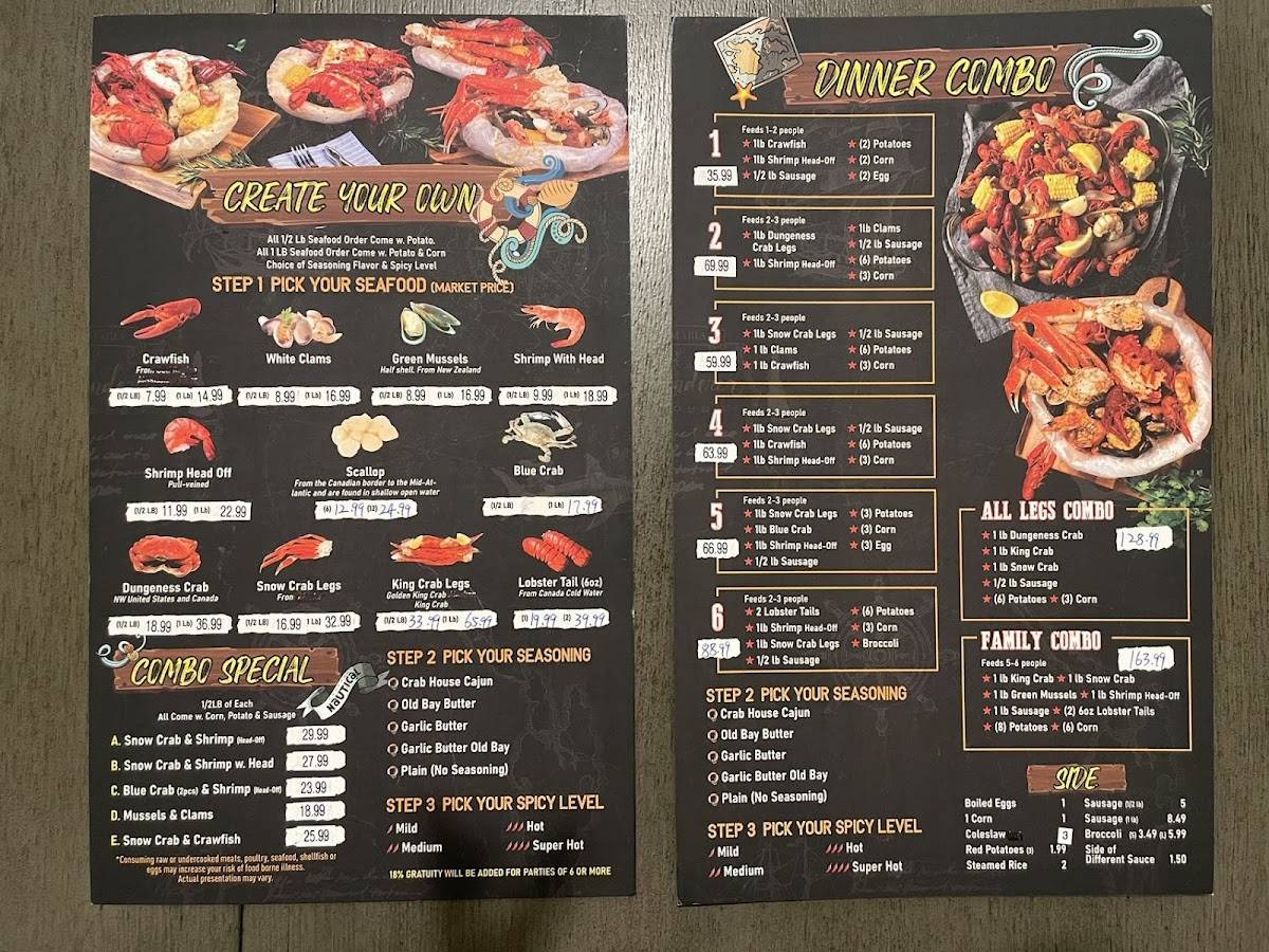 Menu at Storming Crab restaurant, Ocala