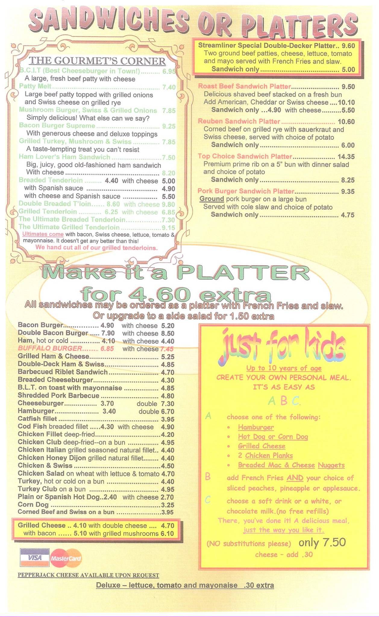 Menu at Streamliner Family Restaurant, Rochester