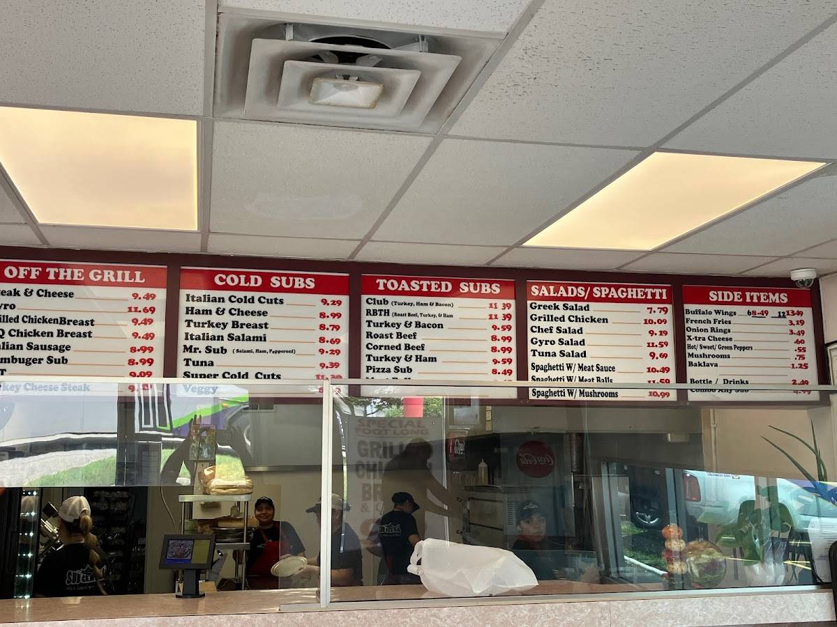 Menu at Sub Central restaurant, Richmond, Midlothian Tpke