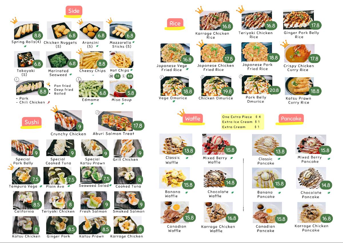 Menu at Sugar Maple Japanese Restaurant & Cafe, Highfields