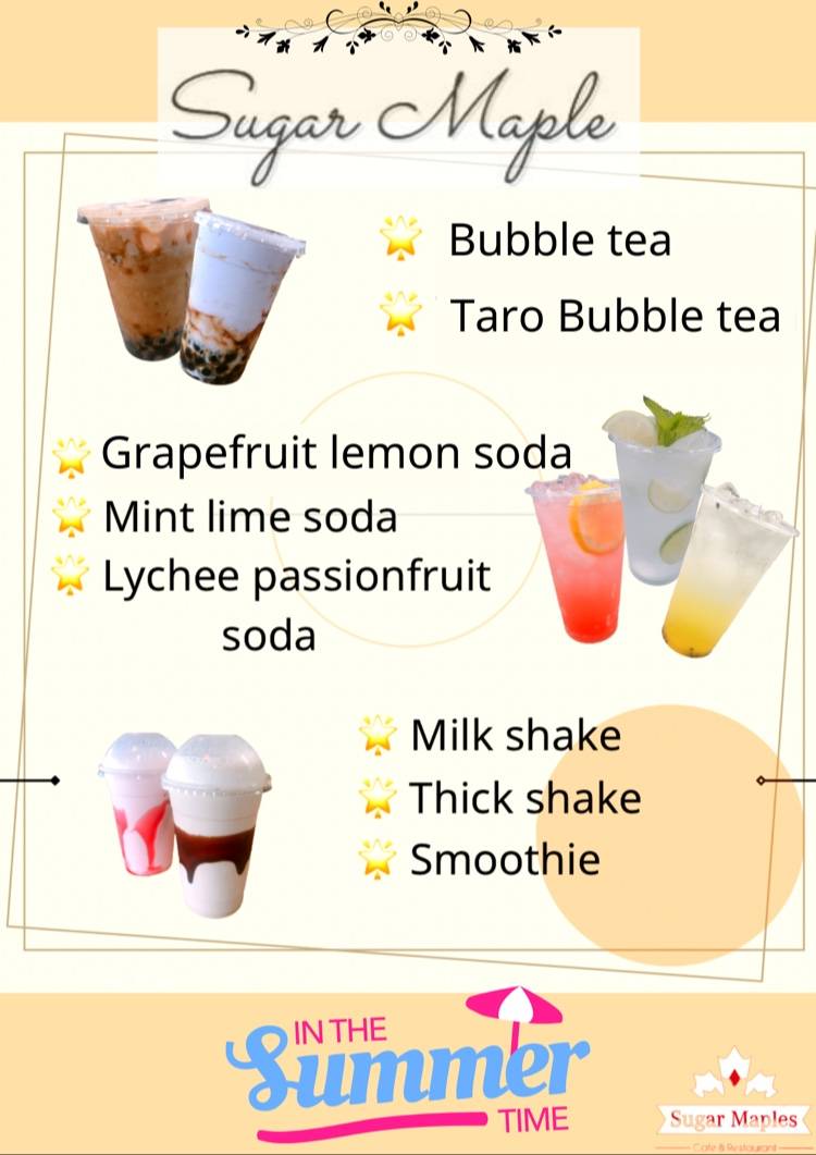 Menu at Sugar Maple Japanese Restaurant & Cafe, Highfields