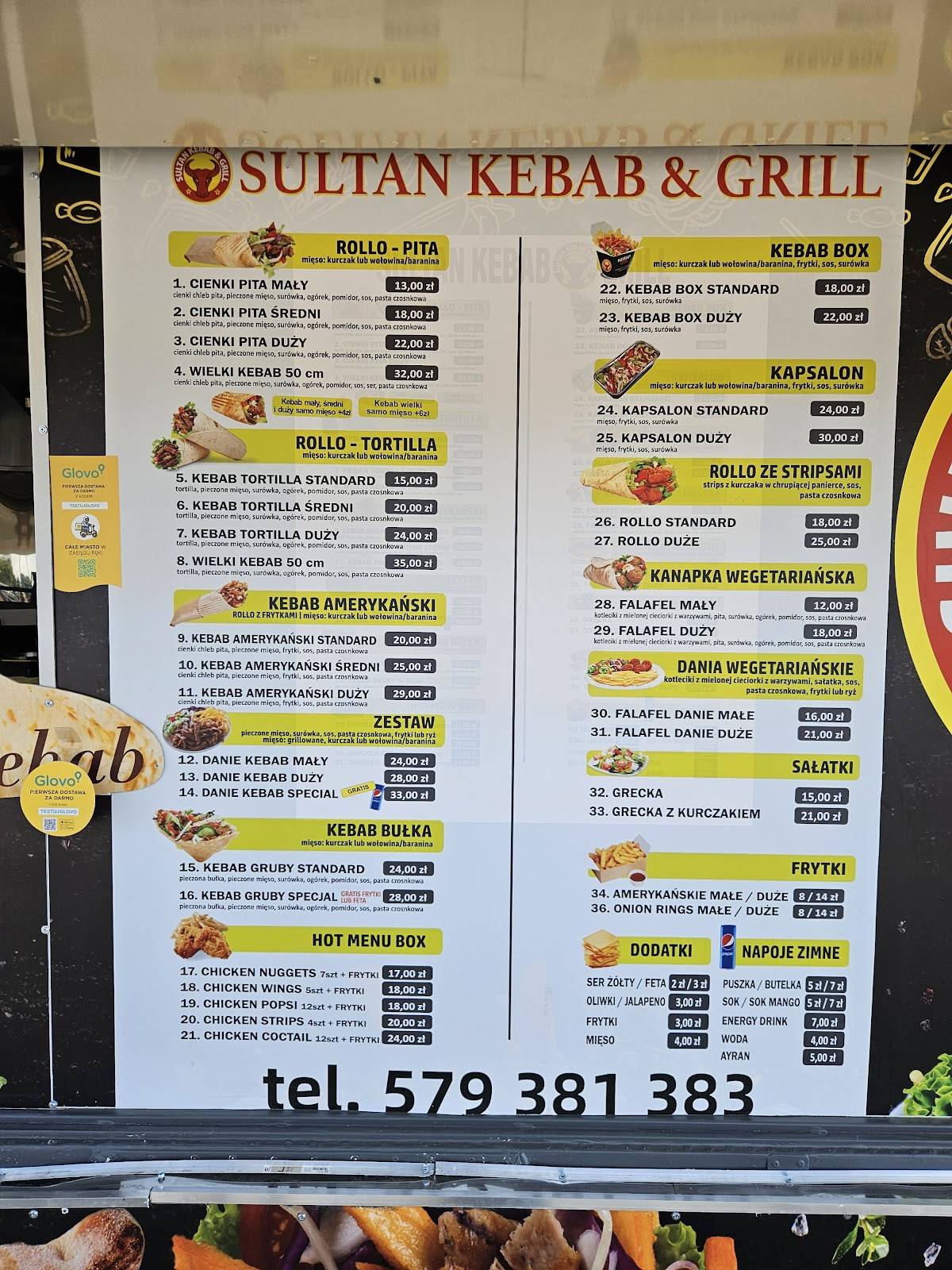 Menu at Sultan Kebab & Grill, Warsaw