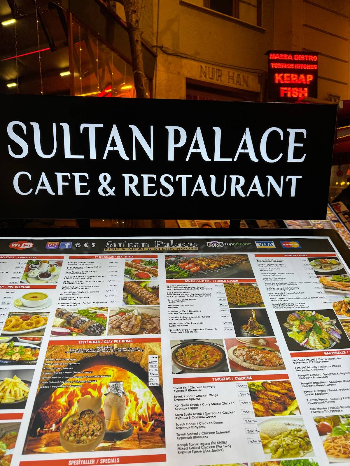 Menu at Sultan Palace Cafe Restaurant, Istanbul, Biçki Yurdu Sk. No:1
