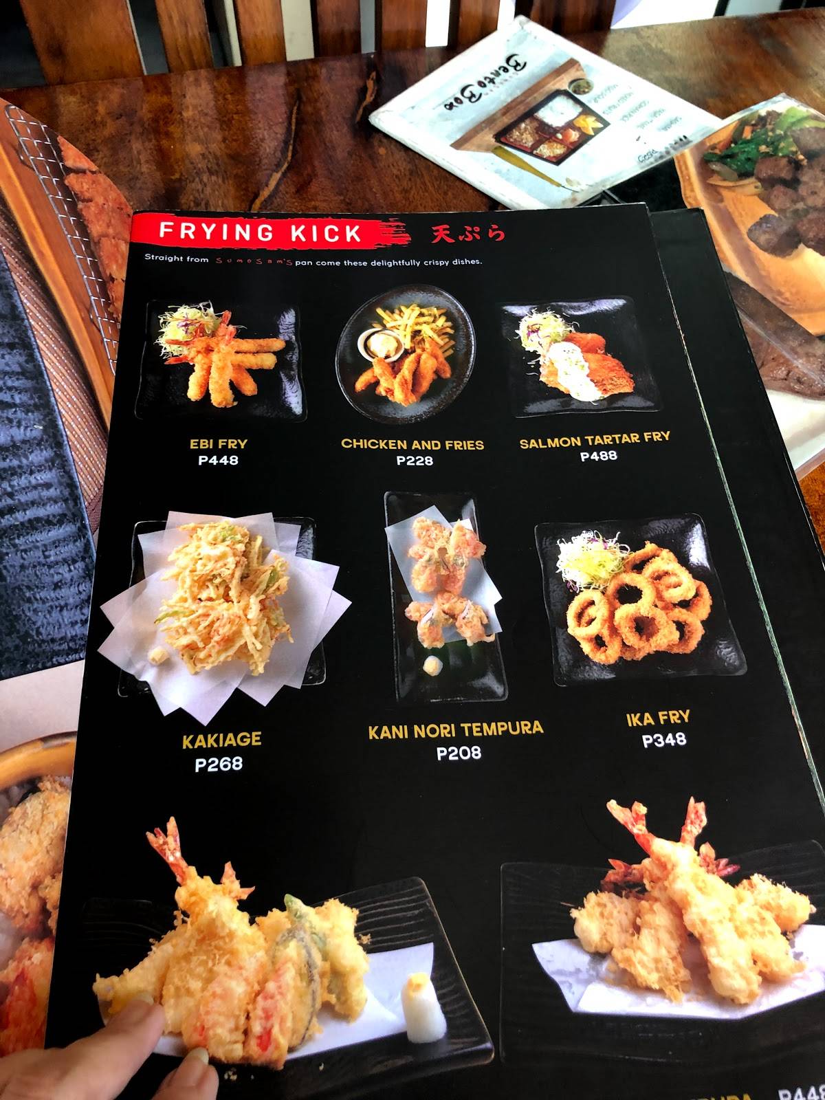 Menu at Sumosam restaurant, Baguio, 9JX5+C8W