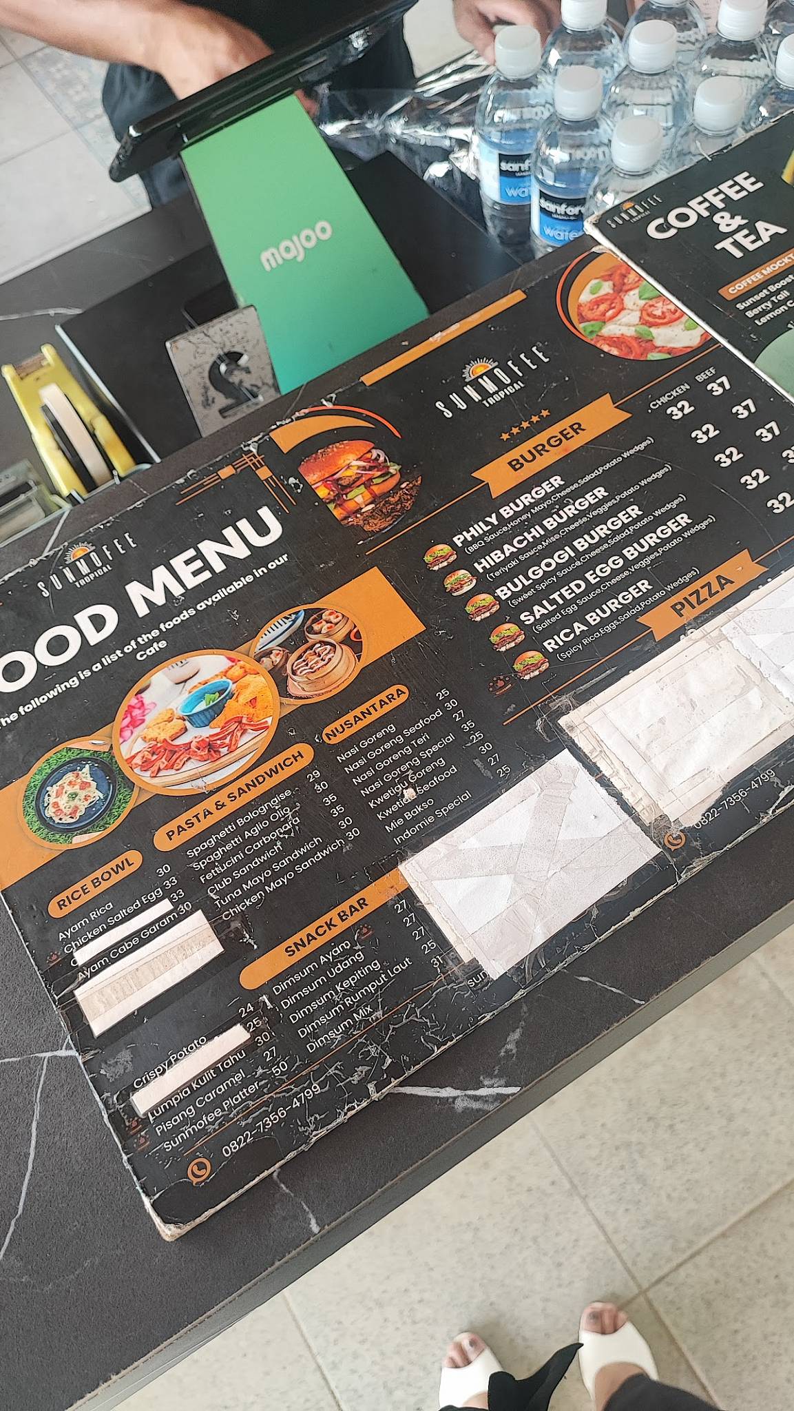 Menu at Sunmofee Tropical cafe, Batam