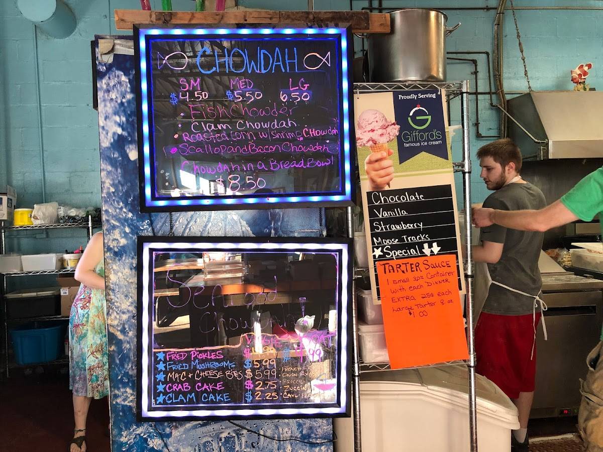 Menu at Susan's Fish-n-Chips restaurant, Portland