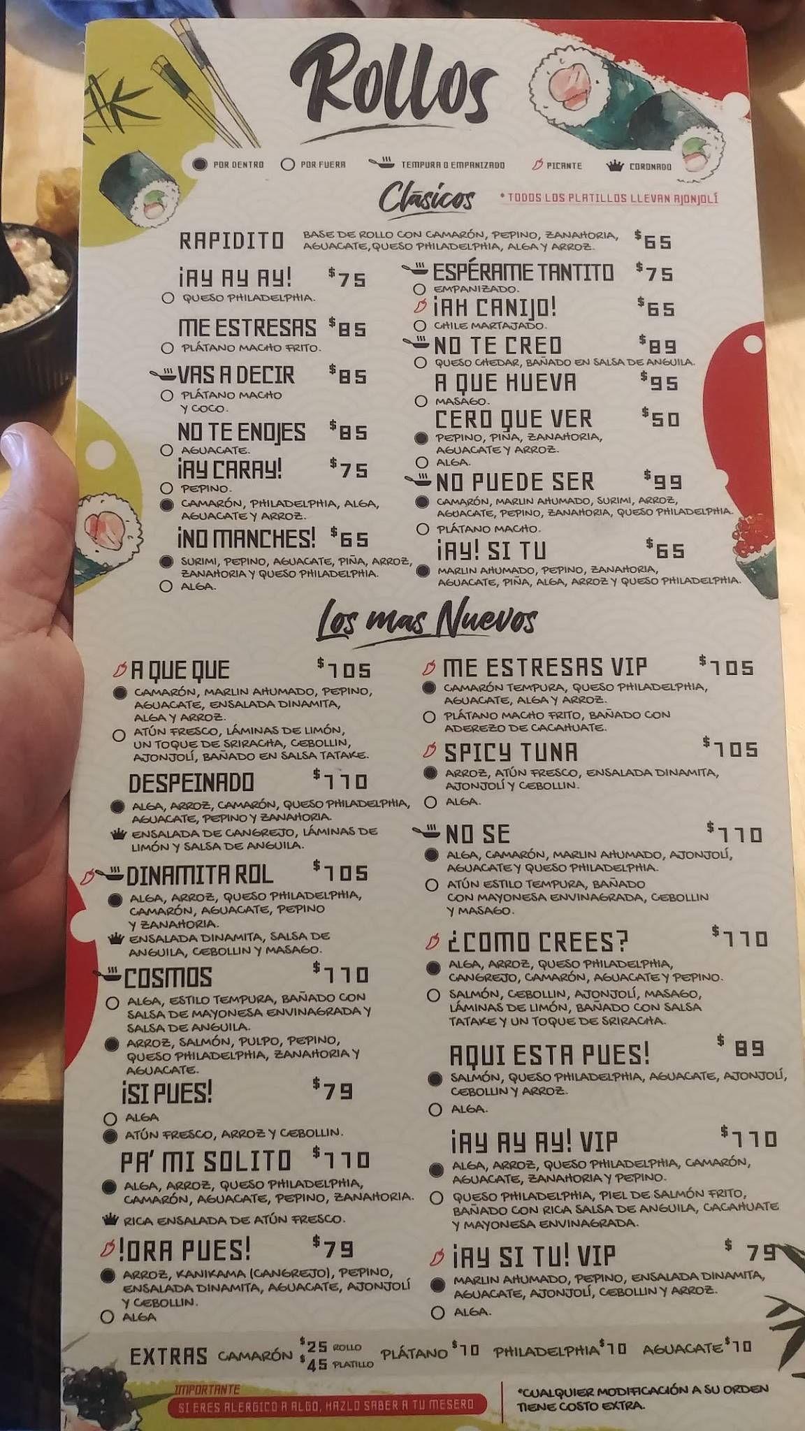 Carta del restaurante Sushi In House, Puerto Vallarta, Francia 135