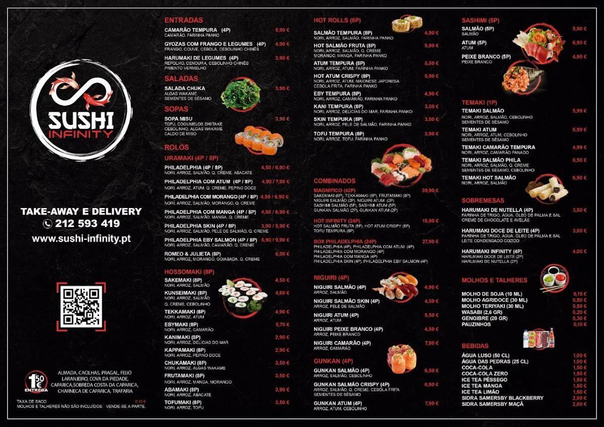 Menu em Sushi Infinity restaurante, Almada