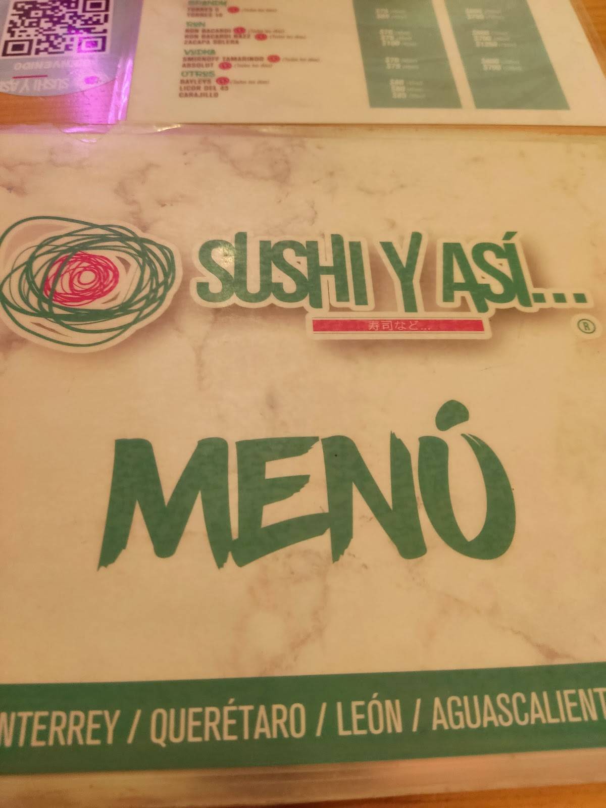 Carta del restaurante Sushi y Así, Jilotepec del Molina Enríquez