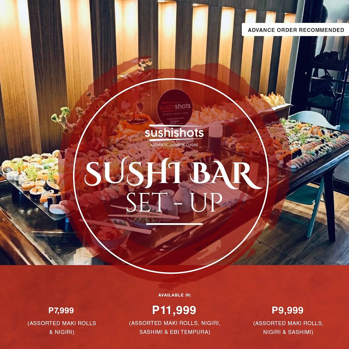 Menu at SushiShots restaurant, Mandaue City, M. L. Quezon Ave