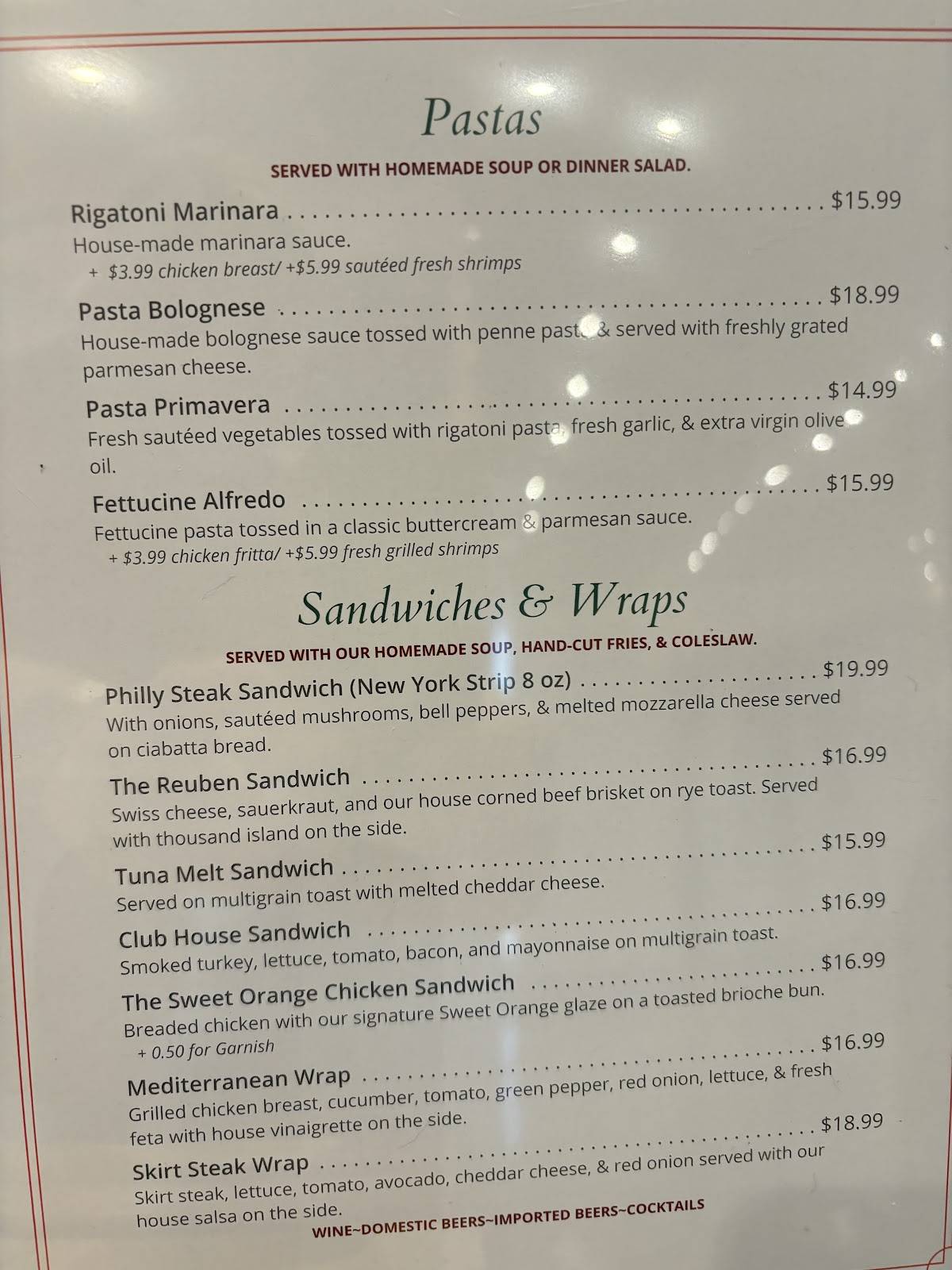 Menu at Sweet Orange Pancake’s & Cafe, Schaumburg