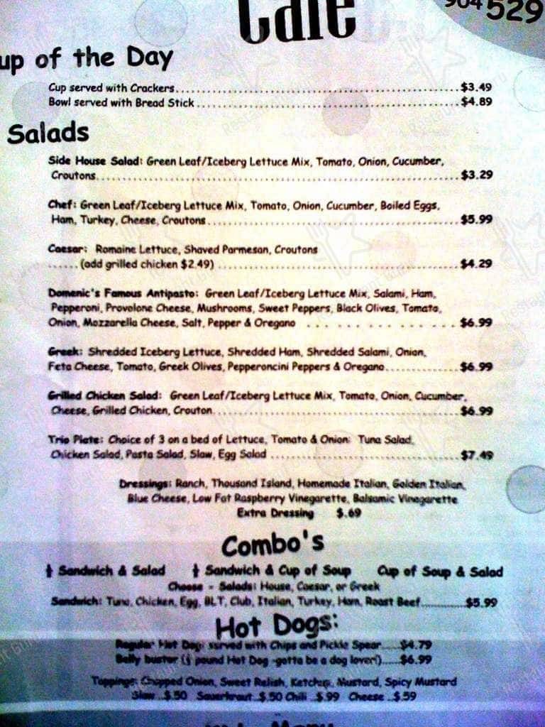 Menu at Sweet Sensations cafe, Green Cove Springs