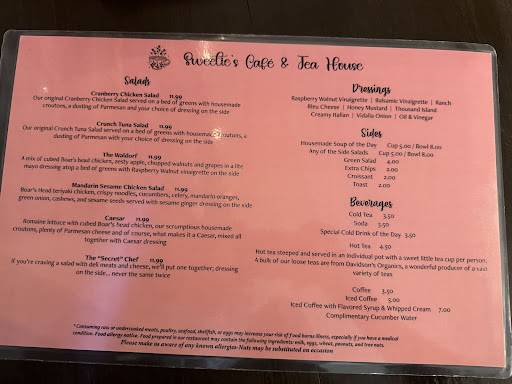 Menu at Sweeties' Cafe & Tea House, Dunnellon