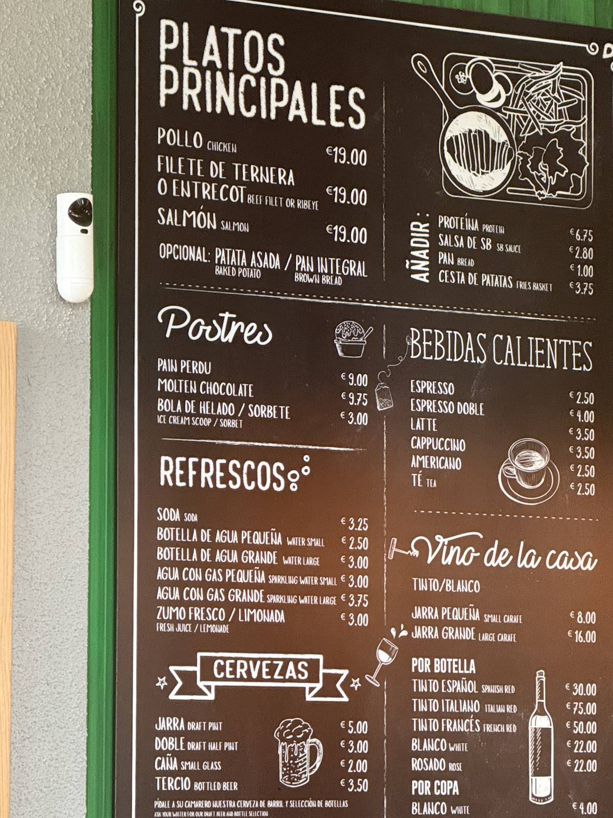 Menu at Swiss Butter - Zurbano restaurant, Madrid