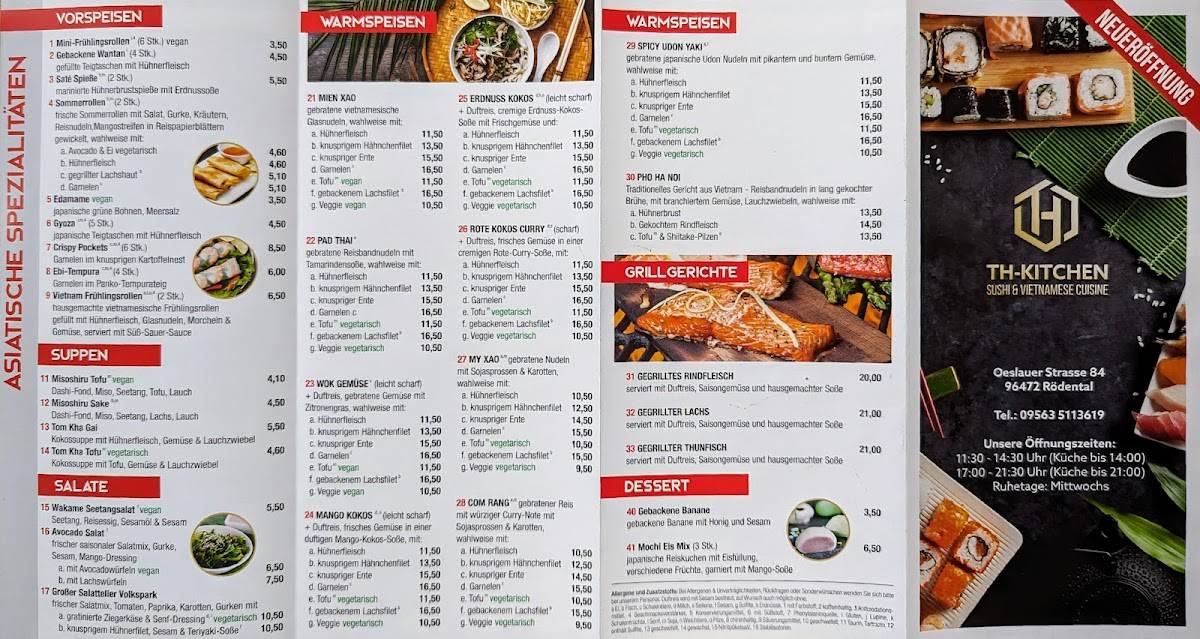 Speisekarte von TH-Kitchen restaurant, Rödental