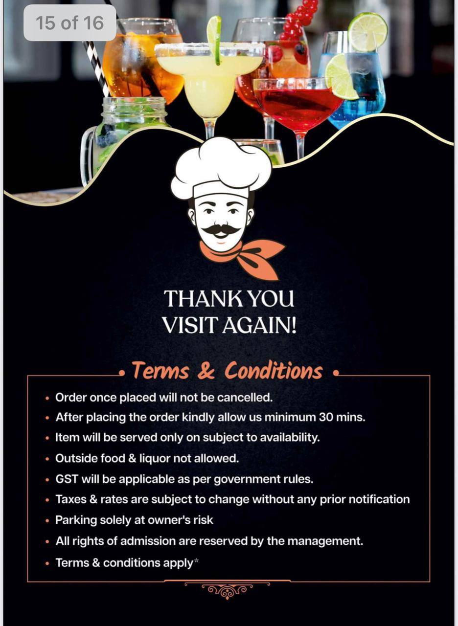 Menu at THE CHOGALA, Indore