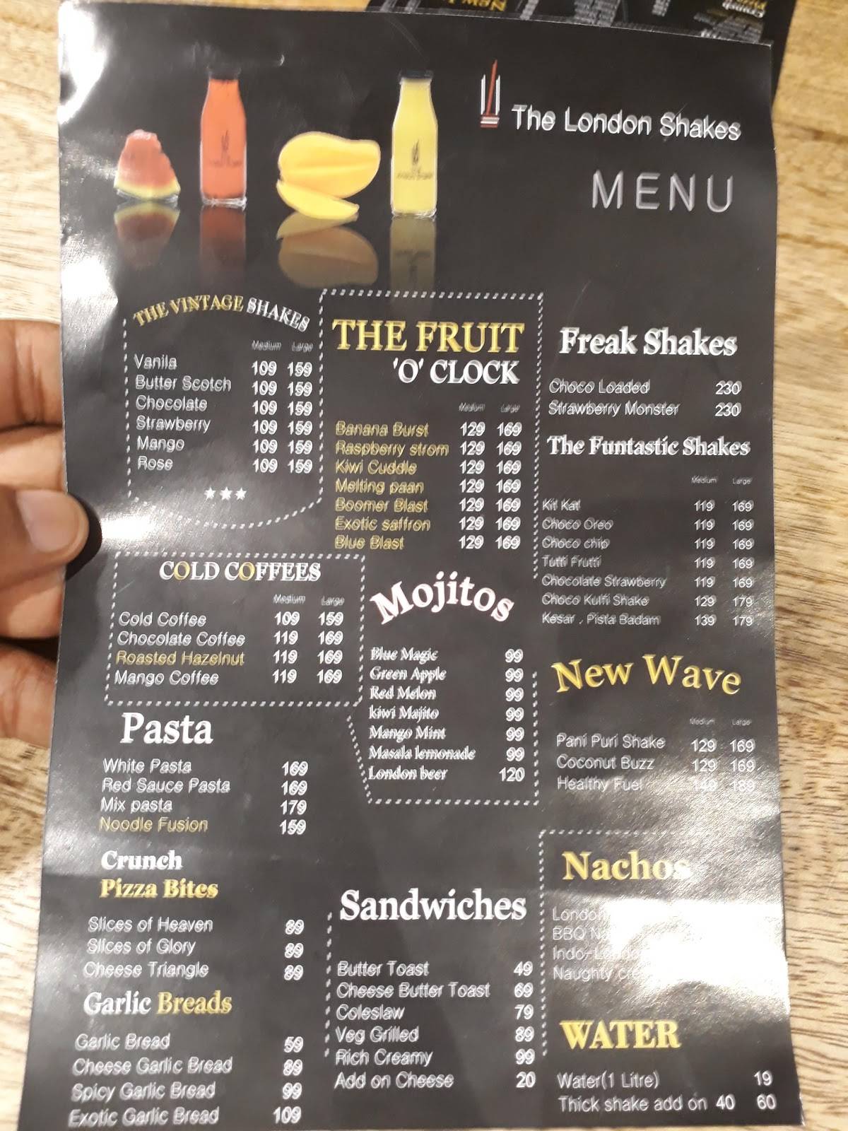 Menu at THE LONDON SHAKES, Coimbatore, 9 Bharathi Park Road
