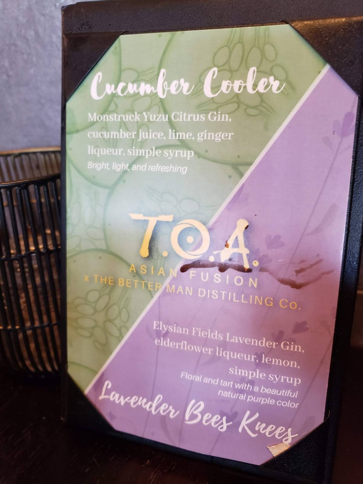 Menu at TOA Asian Fusion (Sayville) restaurant, Sayville