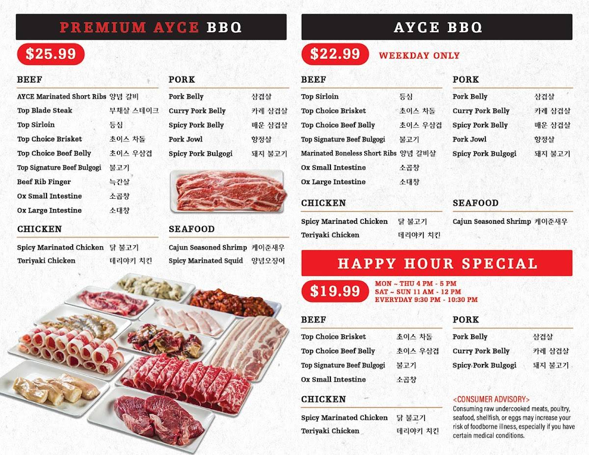 Menu at TOP BBQ GRILL, Buena Park