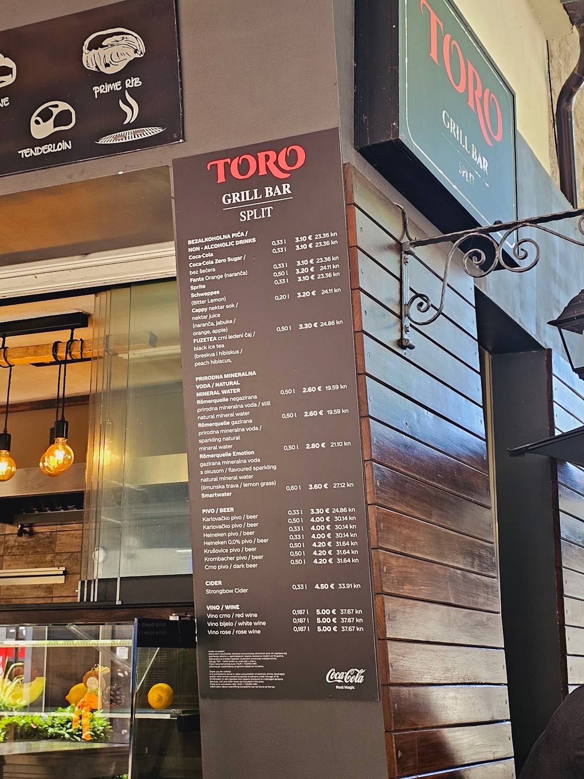 Menu at TORO GRILL BAR, Split