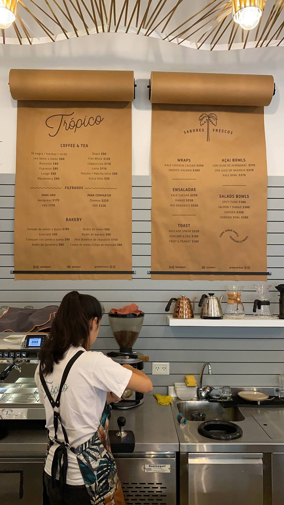 Menu at TROPICO Healthy coffee cafe, Buenos Aires