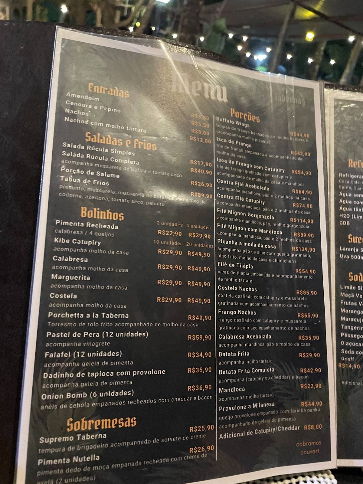 Menu em Taberna Beer House pub & Bar, Bebedouro