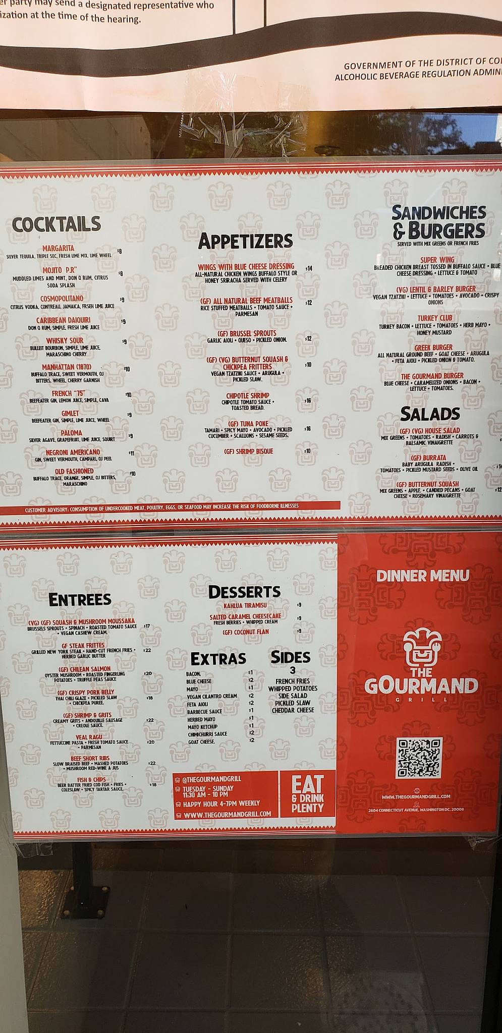 Menu at Taco City DC III restaurant, Washington