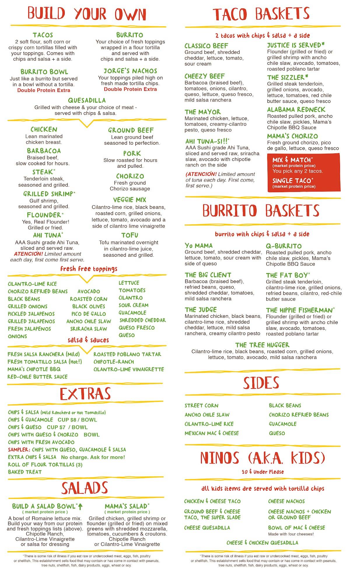 Menu at Taco Mama - Hwy 119 restaurant, Birmingham, Cahaba Valley Rd ...
