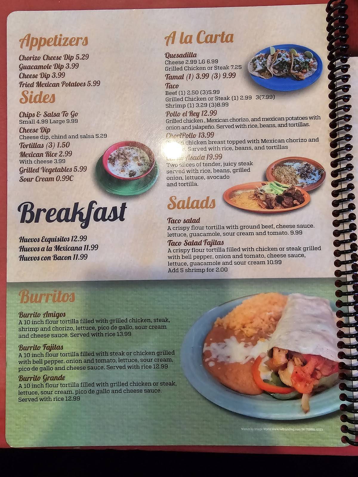 Menu at Taco Rey restaurant, Greenup