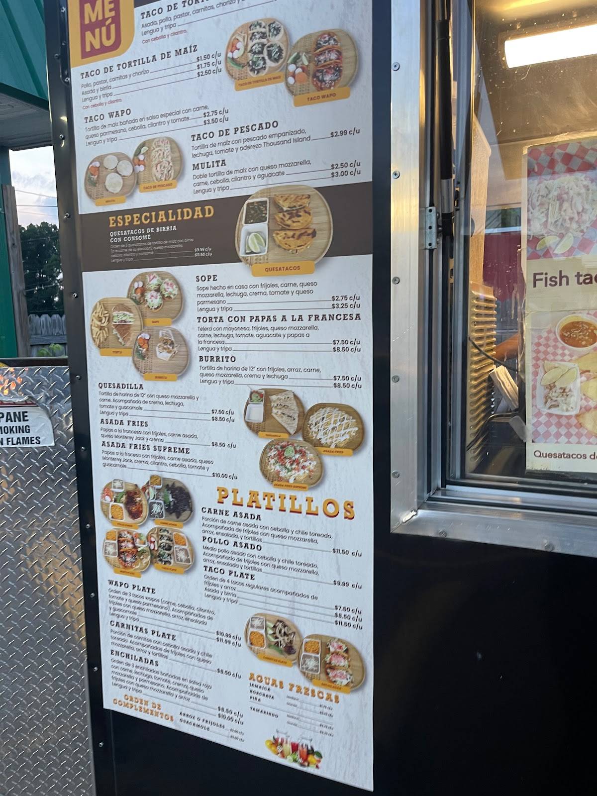 Menu at Taco wapo restaurant, Shelbyville