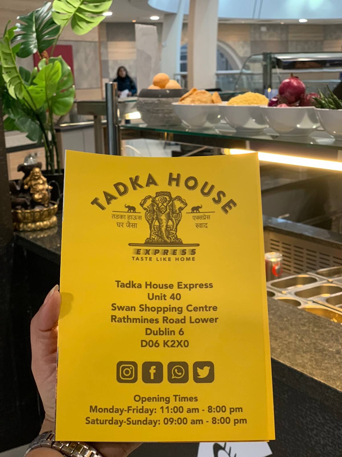 Menu at Tadka House Indian Takeaway restaurant, Dublin