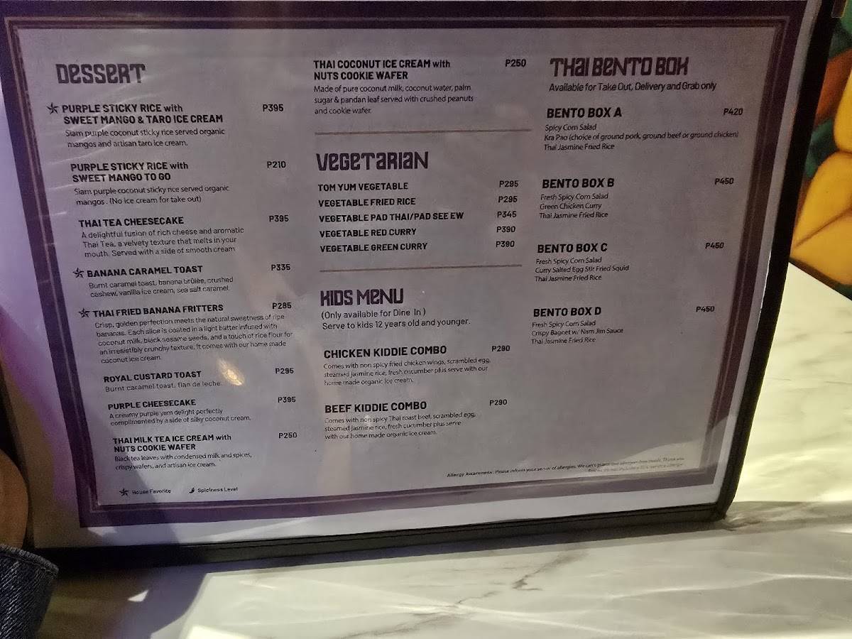 Menu at Purple Rice Forbes Town, BGC restaurant, Taguig