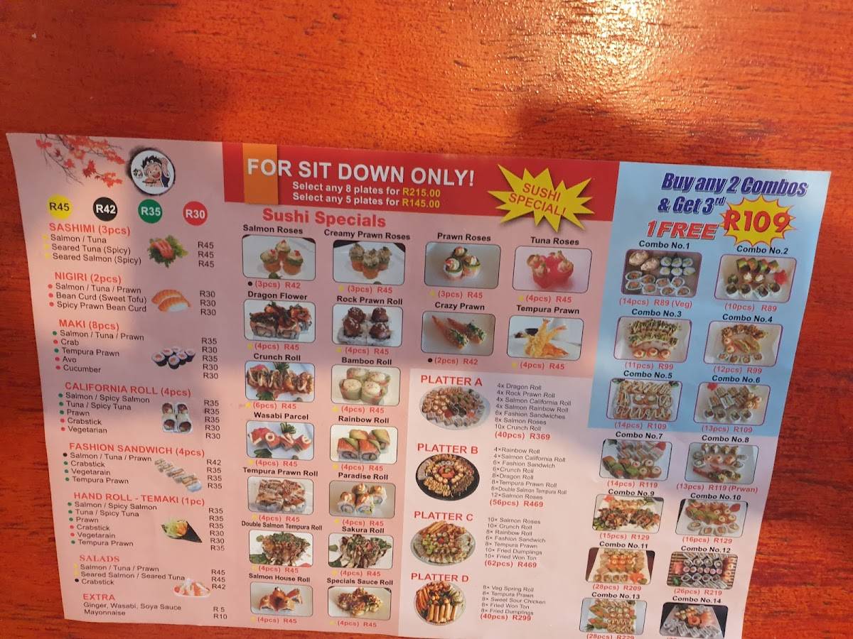Menu at Taishan restaurant(George Paddagat Centre), George
