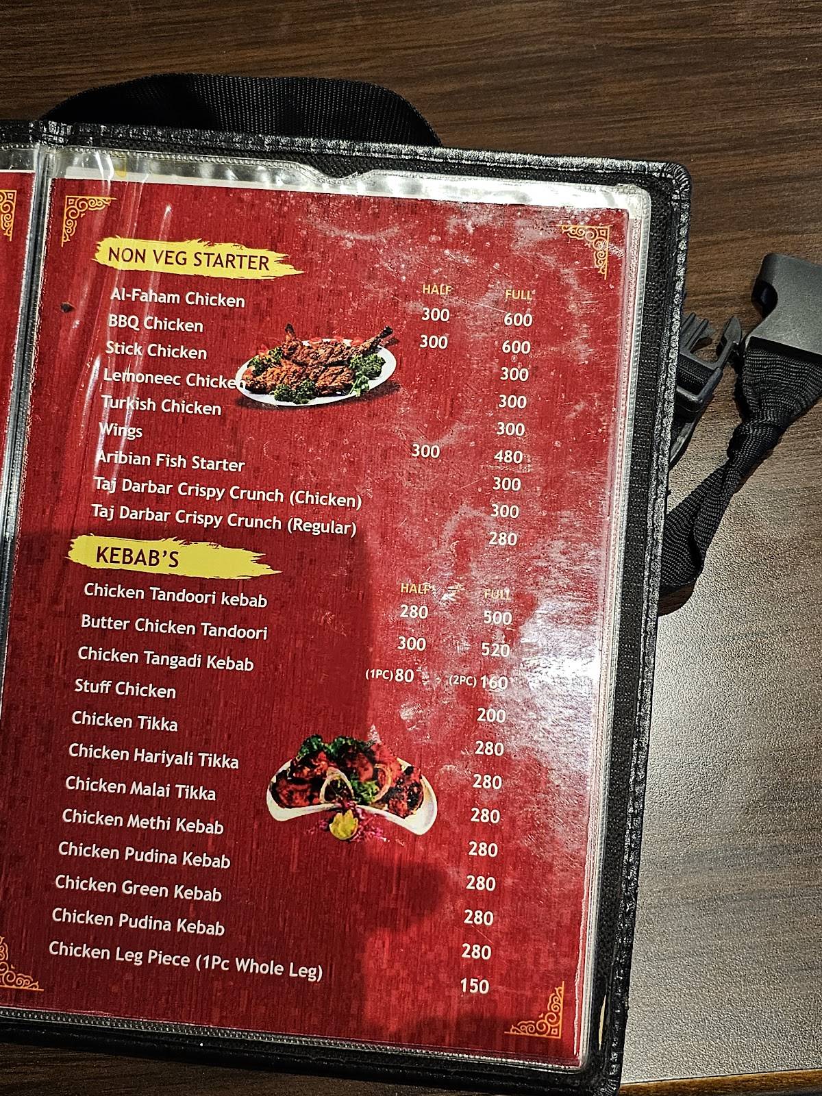 Menu at Taj Darbar Hyderabadi Restaurant, Belgaum