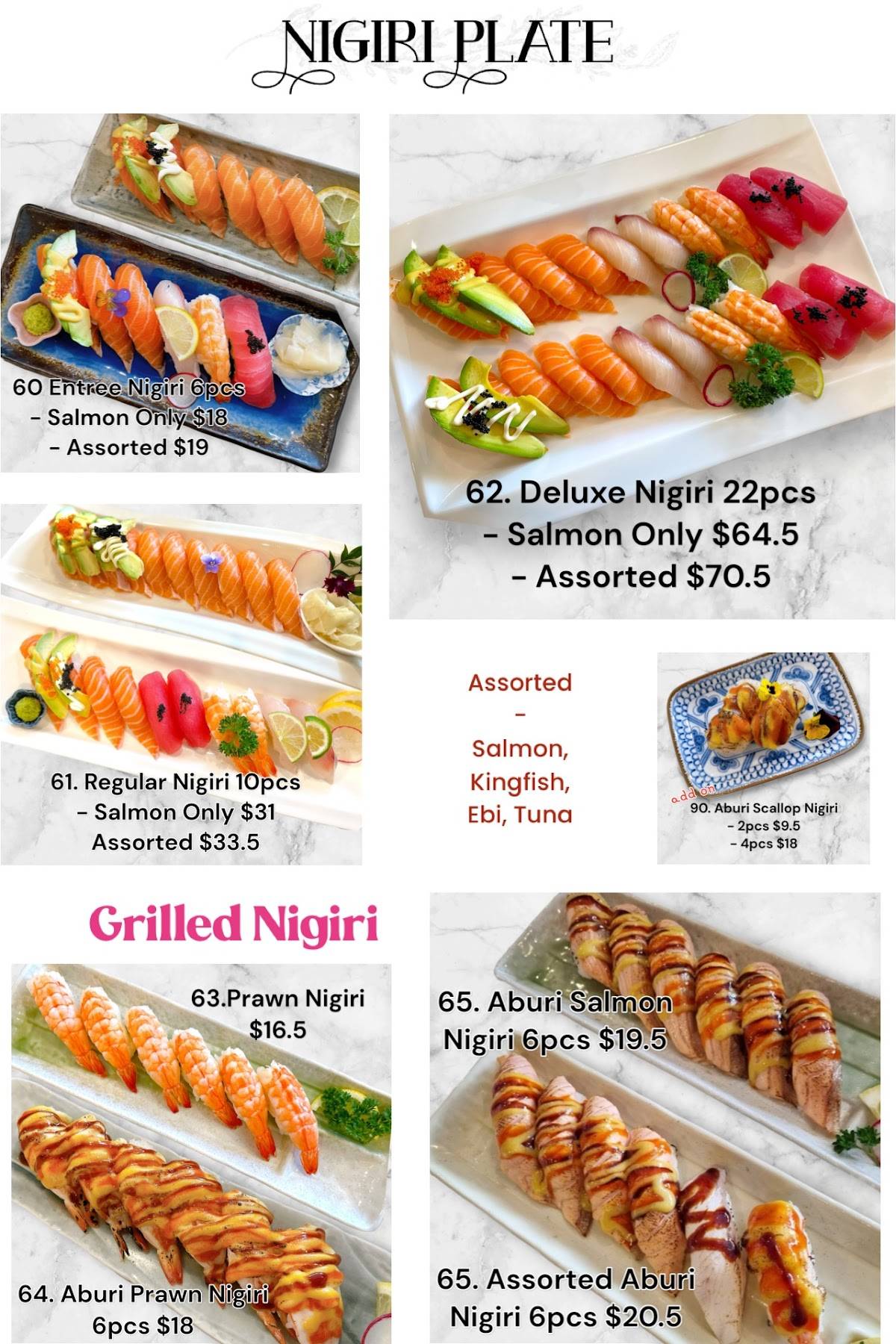 Menu at Tamano Sushi - No Booking, Walk in only restaurant, Oatlands