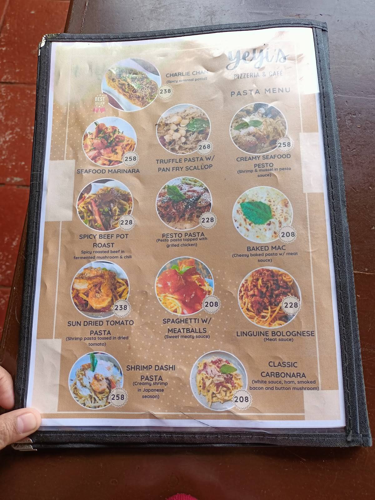 Menu at Yeyi's Pizzeria & Café, Tanay
