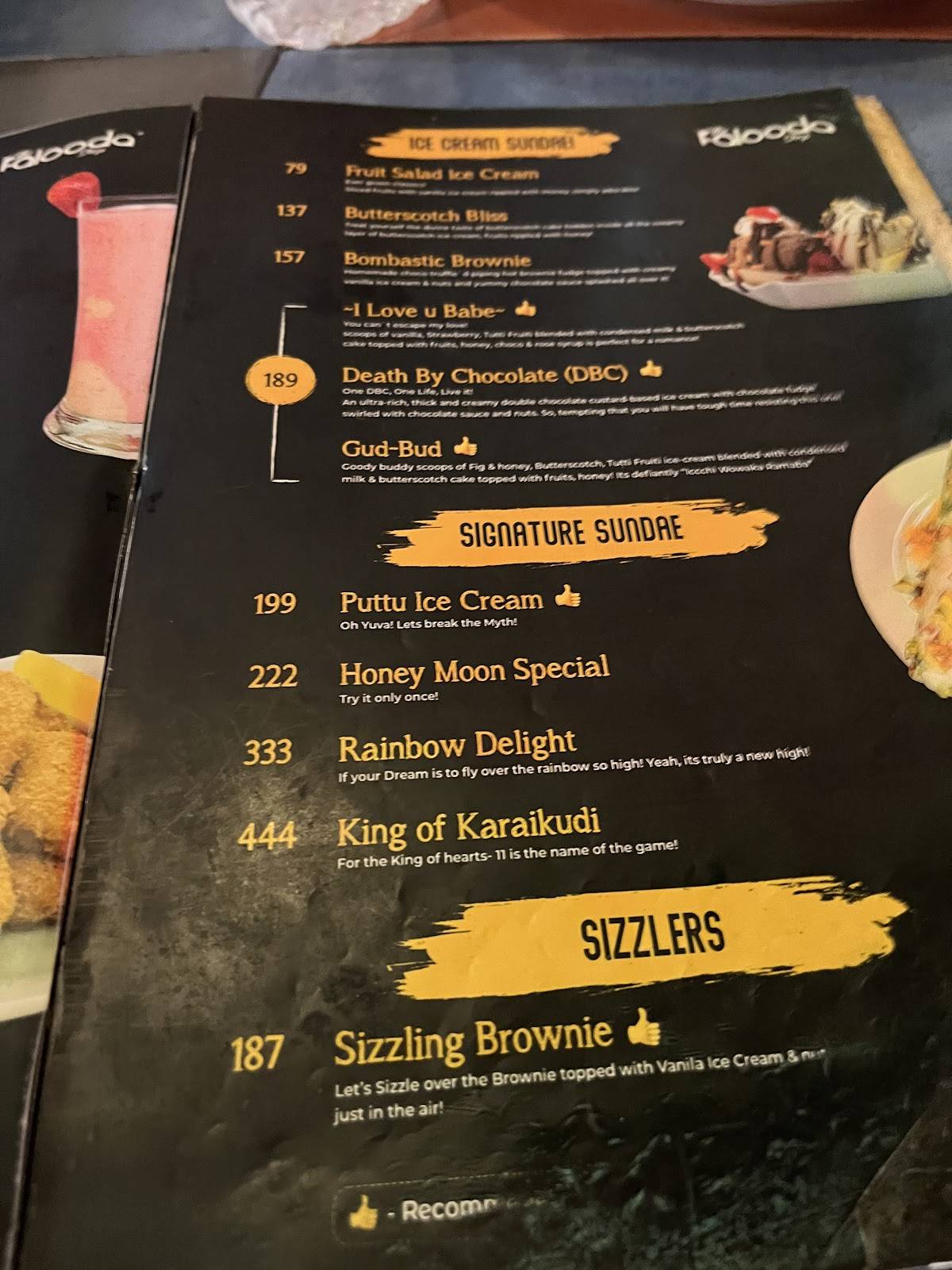 Menu at Tandoori Tribes & The Falooda Shop Karaikudi, Karaikudi