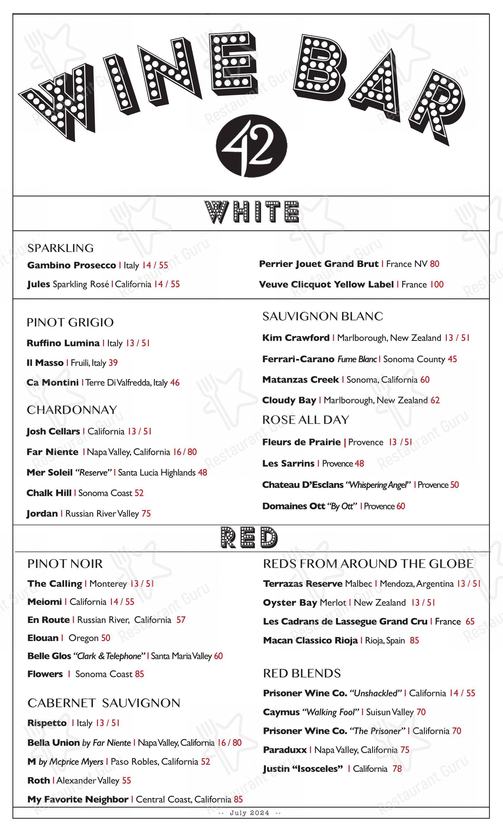 Menu at Tap 42 Craft Kitchen & Bar - Coral Gables, Coral Gables, 301 ...