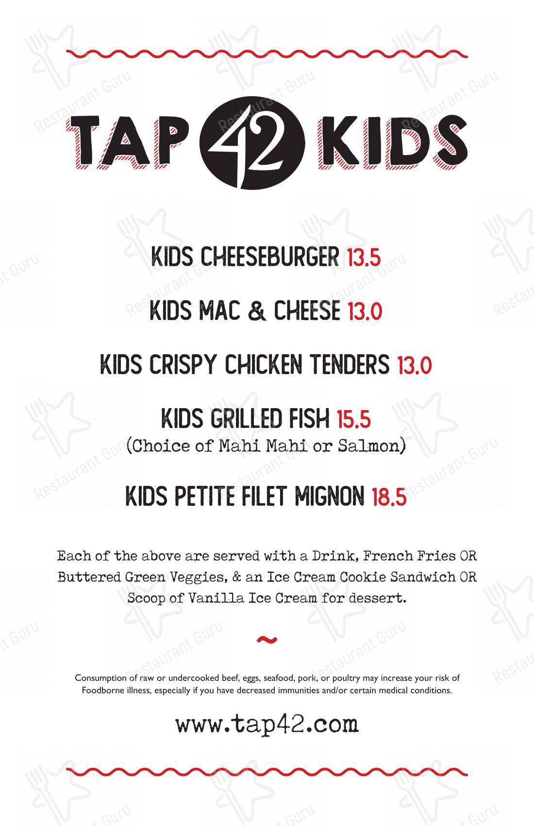 Menu at Tap 42 Craft Kitchen & Bar - Coral Gables, Coral Gables, 301 ...