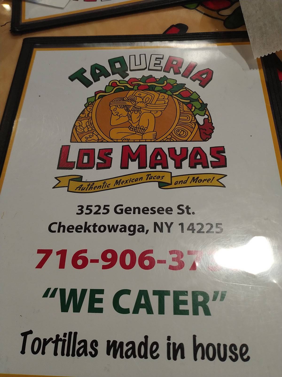 Menu at Taqueria Los Mayas restaurant, Cheektowaga