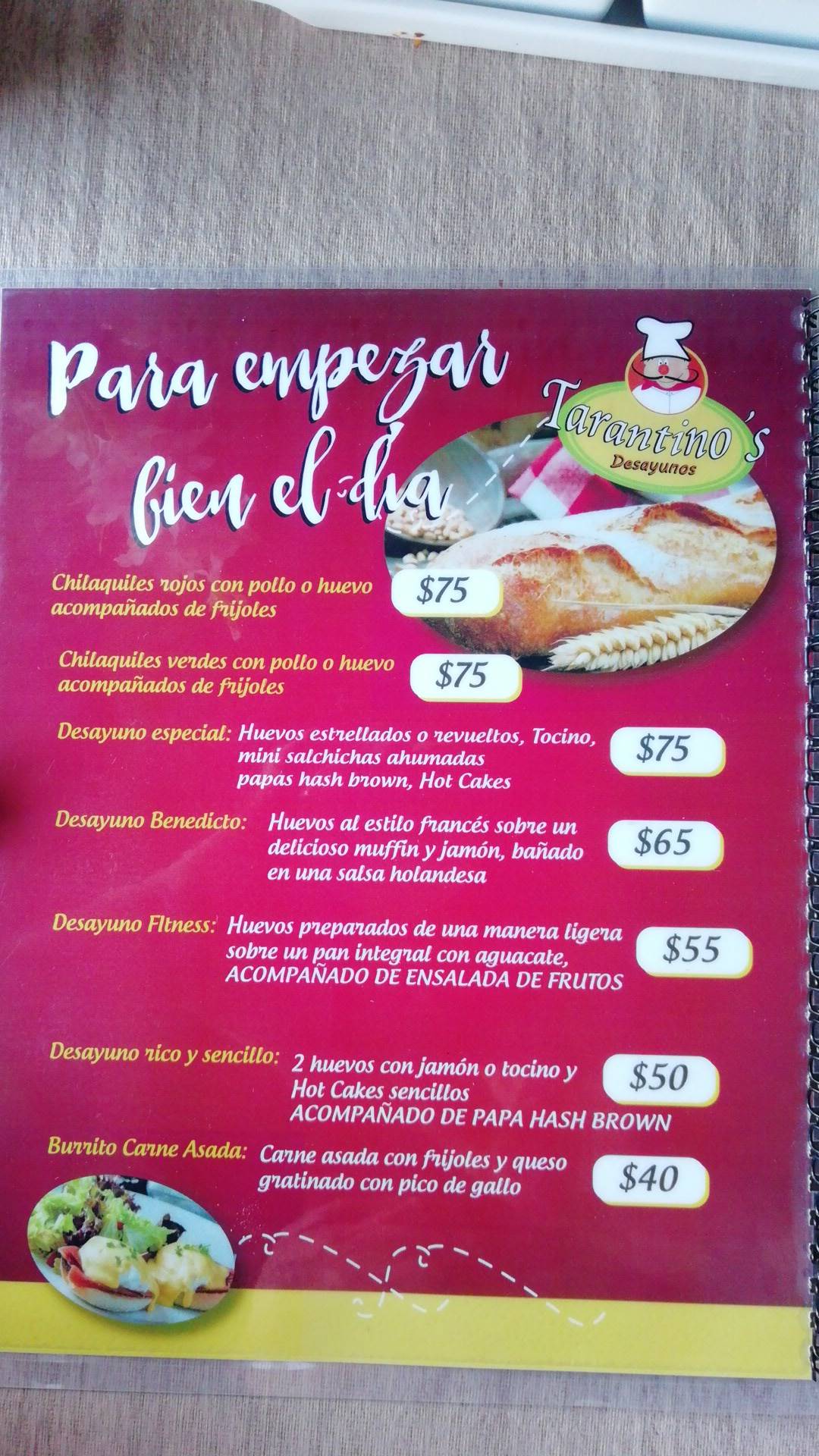 Menu at Tarantinos Pizza restaurant, Rioverde
